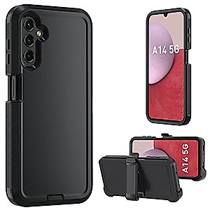 Samsung Galaxy A14 5G case,A14 5G Heavy Duty case,[Military Grade Protective ][Shockproof] [Dropproof] [Dust-Proof], ONLY Fit Galaxy A14 5G Phone (Black)