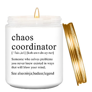 Chaos Coordinator Gifts, Gifts for Women, Unique Boss Lady Gifts for Women,Her,Mom, Friends,Coworker,Manager,Teacher,Boss, Birthday Gifts for Women - Thank You Gifts for Women,Lavender Candles
