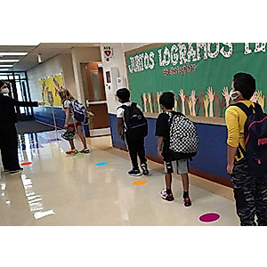 24 Packs Multicolor Classroom Line up Dots Stickers, Self Adhesive Vinyl 6 inch Round Decals, Line up Markers for Preschool and Kindergarten Elementary Teachers