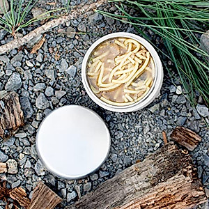 Tempercraft 15oz Vacuum Insulated Food Container, Stainless Steel, Double-Walled, Hot/Cold Storage Lunch Thermos Jar for School, Camping, Sports (White-Blank)