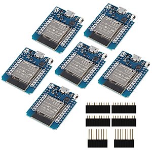 AITRIP 6pcs ESP32 Mini D1 Mini NodeMCU ESP32 ESP-WROOM-32 WLAN WiFi Bluetooth Development Board 5V Compatible with Arduino