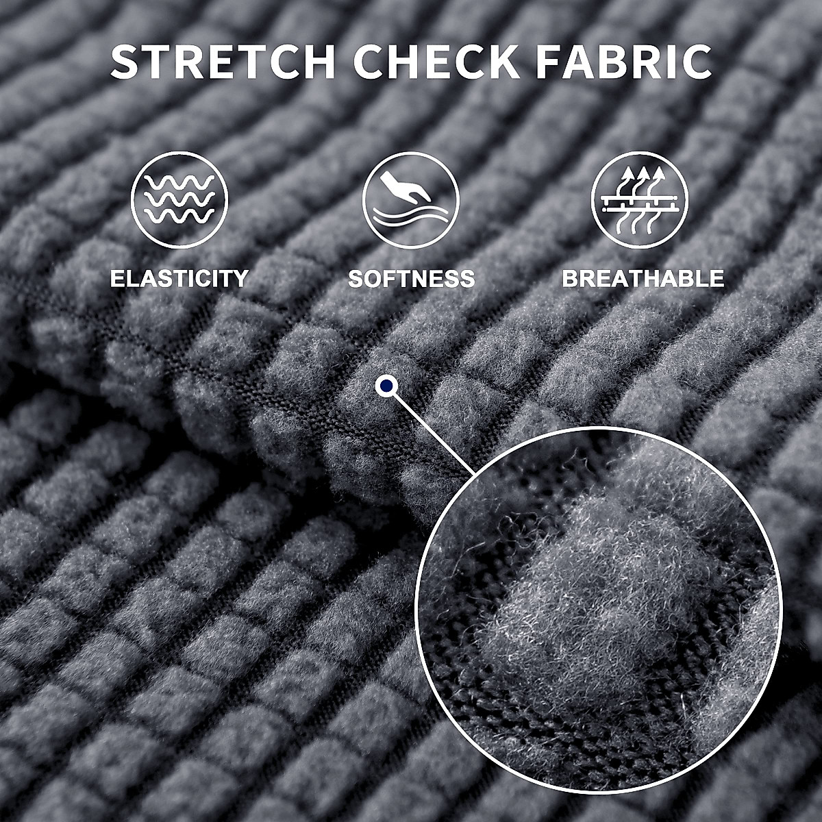 SUBRTEX 3 Pieces Stretch Sofa Slipcover Sets Couch Cover Sets Backrest Cushion Covers Furniture Protector Collection Set for Oversize Sofa Loveseat Chair Slip Covers(Small, Gray)