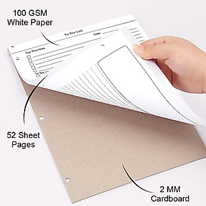 To Do List Notepad, Daily Task Planner with Checklist, 52 Sheets Tear Off Note Pad with 2023 Calendar, Work and Personal Organized, 8.5" X 11", A4 Size, 3 Hole Punched