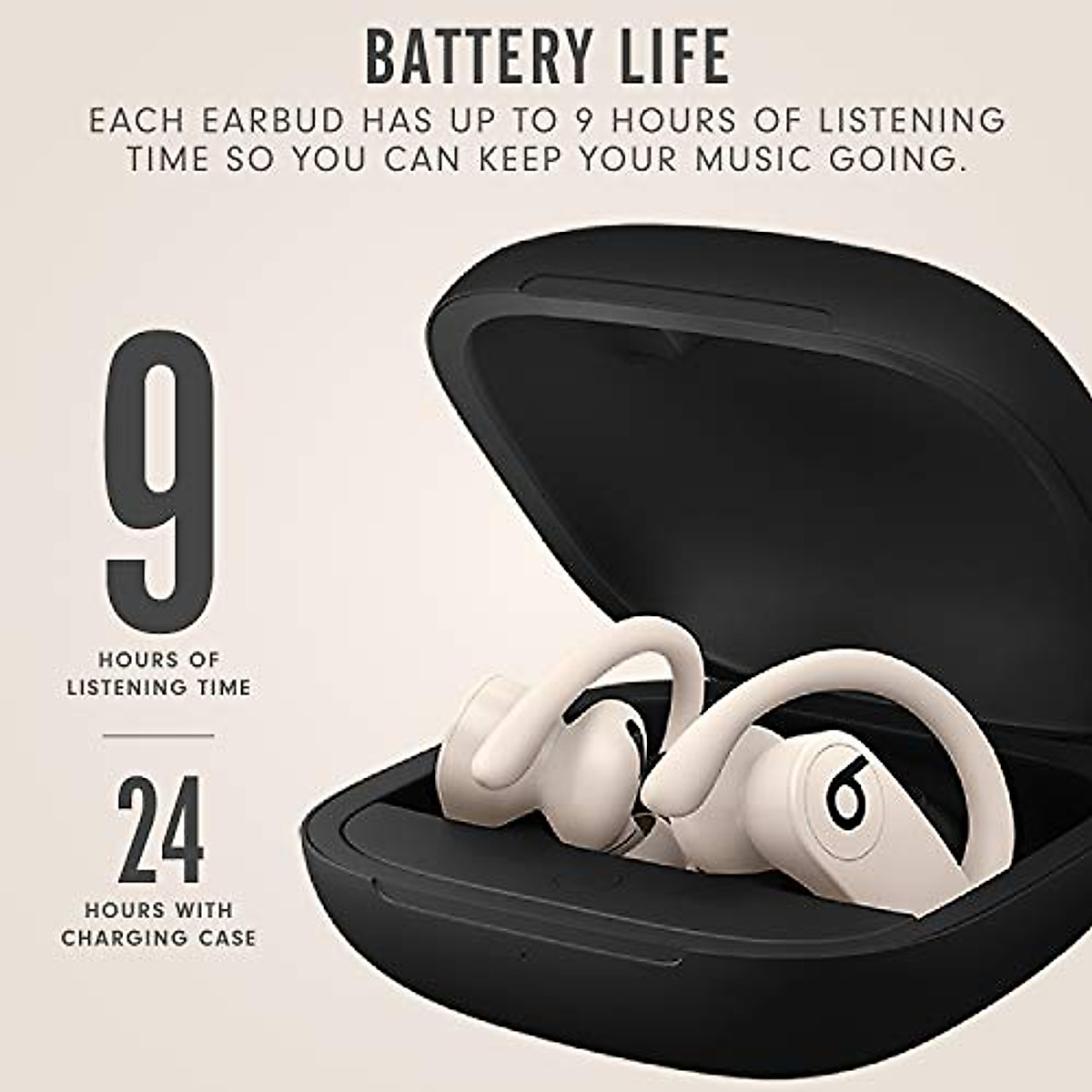 Beats Powerbeats Pro Wireless Earbuds - Apple H1 Headphone Chip, Class 1 Bluetooth Headphones, 9 Hours of Listening Time, Sweat Resistant, Built-in Microphone - Ivory