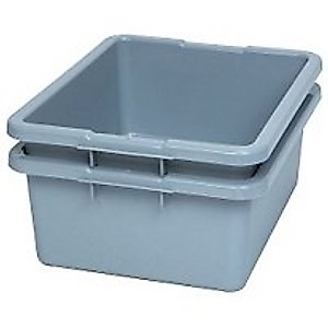 Rubbermaid Commercial Products Kitchen Bus Utility Box, Plastic, Gray, for Kitchen Service Restaurant Use (Pack of 2)