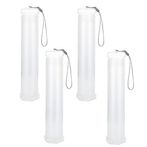ALOEU 4 Piece Extendable Plastic Paint Brush Case Clear Long Paint Brush Holder Tube Storage Pencil Container