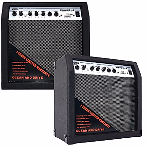 EMB GA80 350 Watts 8" Electric Guitar Amplifier Speaker Portable Powerful Studio and Stage Cabinet PreAMP – with Built in Headphone Jack and 2 Inputs and SD USB AUX Bluetooth (Black)