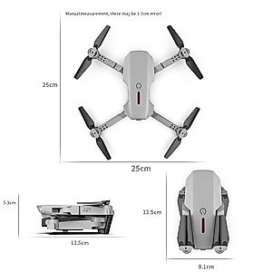 TheUrbanGeek E88 Drone with Dual Camera - Foldable FPV Live Video RC Quadcopter with Altitude Hold, One Key Return, 360 Degree Flip, Intelligent Control - Remote & App Control - Gray