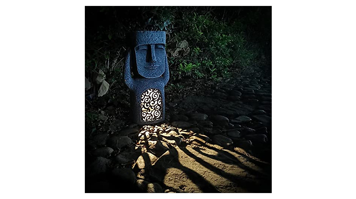 Funny Moai Solar Planter & Light: Unique Garden Decor