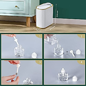 MOPUP Small Trash Can with Lid for Bathroom, Smart Trash Bin with Essential Oil Diffuser, 7L Little Automatic Sensor Garbage Can for Desk, Bedroom, Office, Makeup, No Batteries, No Oil Include
