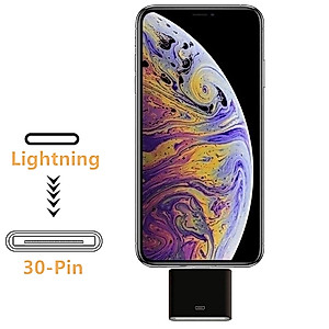 Lightning to 30-pin Adapter，Apple MFi Certified iPhone 8-Pin Male to 30-Pin Female Adapter Charging Sync Converter Connector Compatible iPhone 13/13P/12/11/X/8/7/6P/5S/5/iPad/iPod (No Audio)