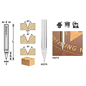 Amana Tool - 45771 Solid Carbide 30° Engraving 0.005 Tip Width x 1/4" Shank Sign