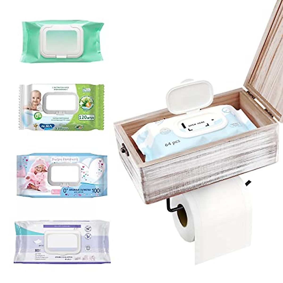 Toilet Paper Holder and 12 Inch Lazy Susan Organizer