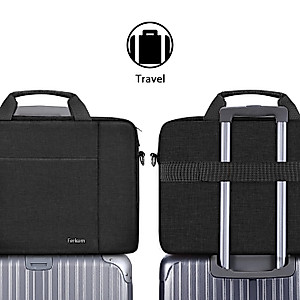 Ferkurn Laptop Bag Women Men Computer Bag Compatible with HP Envy Pavilion Omen/LG Gram/MSI/Dell Inspiron XPS/Lenovo/Acer, Shoulder Strap Carrying Briefcase Messenger Bag Case, Black, 14 Inch