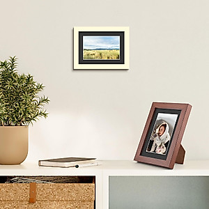 Mat Board Center, Pack of 25, 5x7 for 4x6 Black Mats - Acid Free, 4-ply Thickness, White Core - for Pictures, Photos, Framing