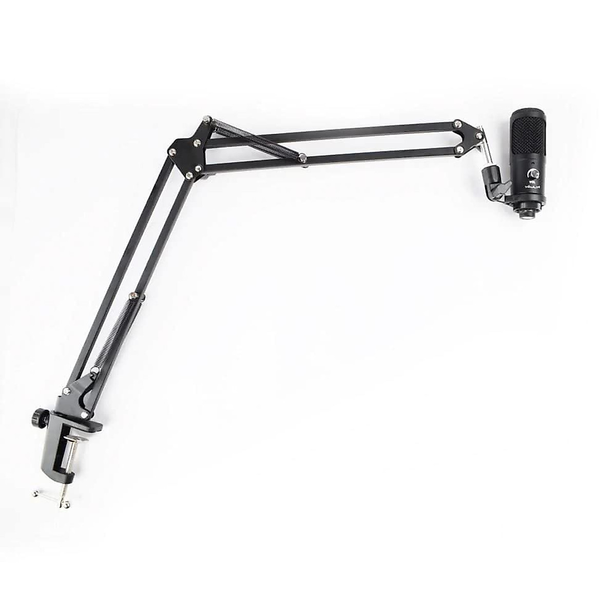 Vault MS126-1 Microphone Boom Scissor Extendable Arm Stand for Dynamic and Condenser Microphone with Mic Clip Holder & Table Mounting Clamp