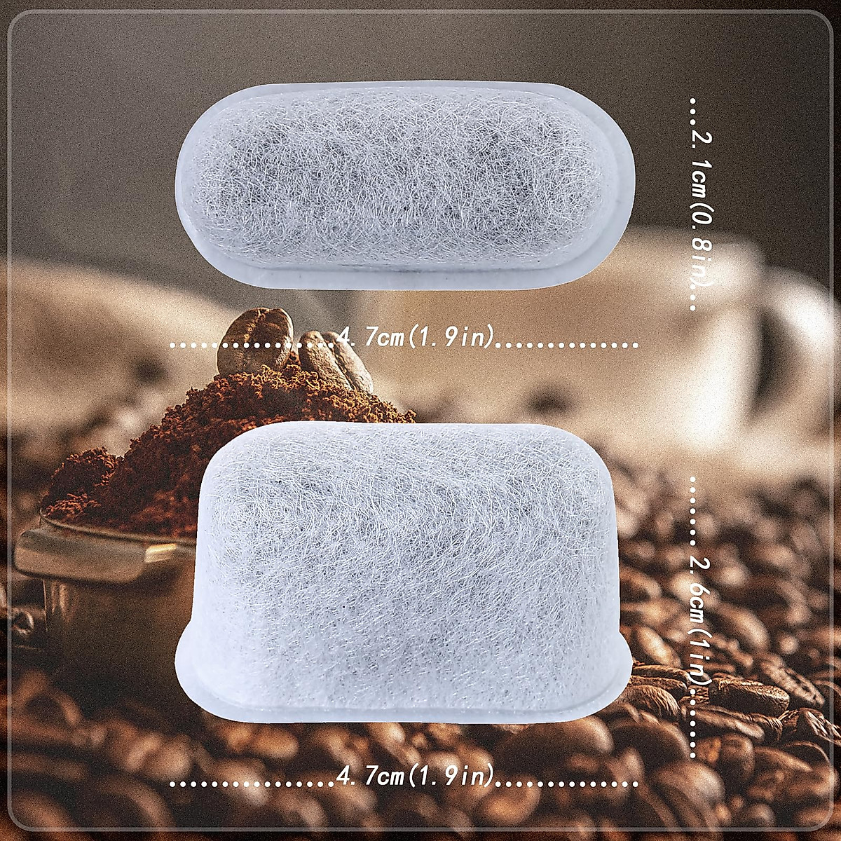 GeeRic 12 Pack Charcoal Water Filters Replacement Compatible with Cuisinart, Coffee Machine Coffee Filters