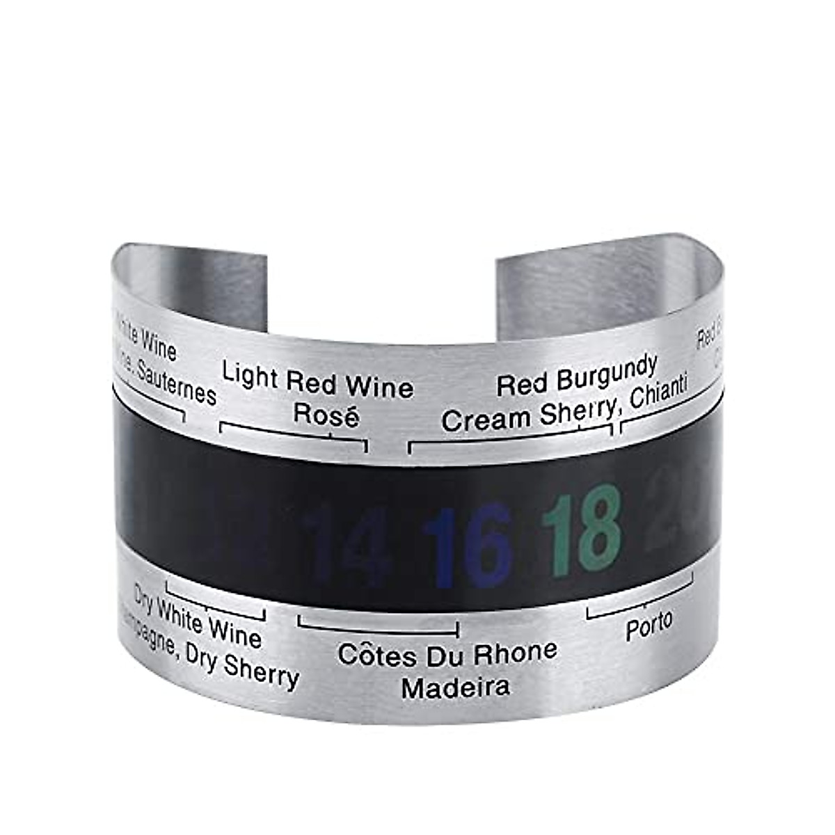 Wine Temperature Bracelet Stainless Steel Thermometer Bottle Beer Temperature Bracelet Sensor for Beer Home Brewing, Makes a Great Gift