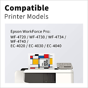 LEMERO UEXPECT 802 802XL Remanufactured Ink Cartridge Replacement for Epson 802 802 XL T802XL for Workforce Pro WF-4740 WF-4730 WF-4734 EC-4020 Printer Black Cyan Magenta Yellow, 5-Pack