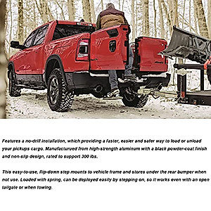 Bed Step Retractable Bumper Step for 2019-2021 Dodge Ram 1500 DT (New Body Style) Dual Exhaust Vehicles 82215289AG SSFL