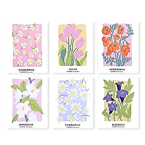 Flower Market Hanging Posters, Matisse Wall Art Paintings for Living Room Bedroom Decor, Nature Daisy Flower Prints 8x10inch Unframed