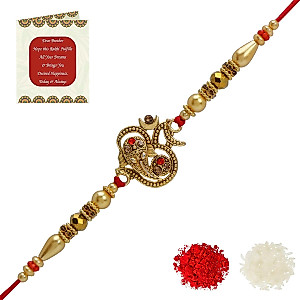 Riddhika Ventures Brother Rakhi with Greeting Card | Rakhi Gifts for Brother, Sister, Bhaiya, Bhabhi for Indian Raksha Bandhan Festival (K15)