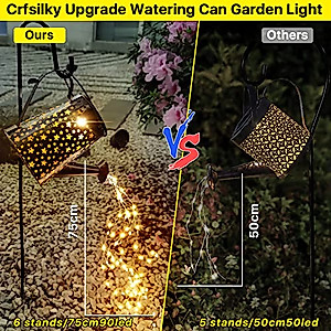 CrfSilky Solar Watering Can with Lights Outdoor Garden Decor Waterproof Star Solar Garden Lights for Table Deck Yard Lawn Patio Pathway Walkway Courtyard Party Decorations Gardening Gifts