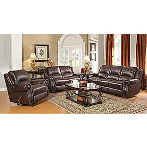 Coaster Furniture Sir Rawlinson Glider Loveseat with Nailhead Studs Dark Brown 650162