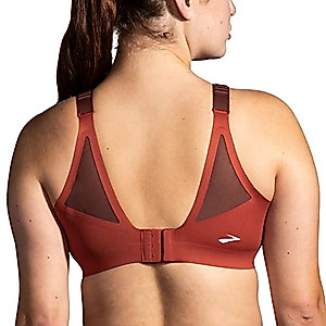 Brooks Women's Scoopback 2.0 Sports Bra for High Impact Running, Workouts & Sports with Maximum Support - Copper/Run Raisin/Ice Blue - 40 C/D