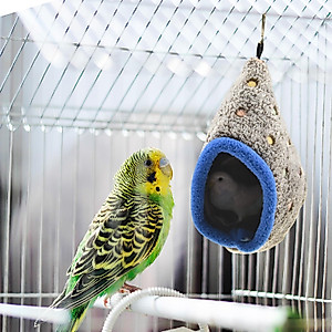 MuYaoPet Bird Parrot Nest Hammock for Parakeet Conure Lovebird Small Animal Hamster Sugar Glider Hanging Bed Hideout House (S(Length:6.2inch), Gray)