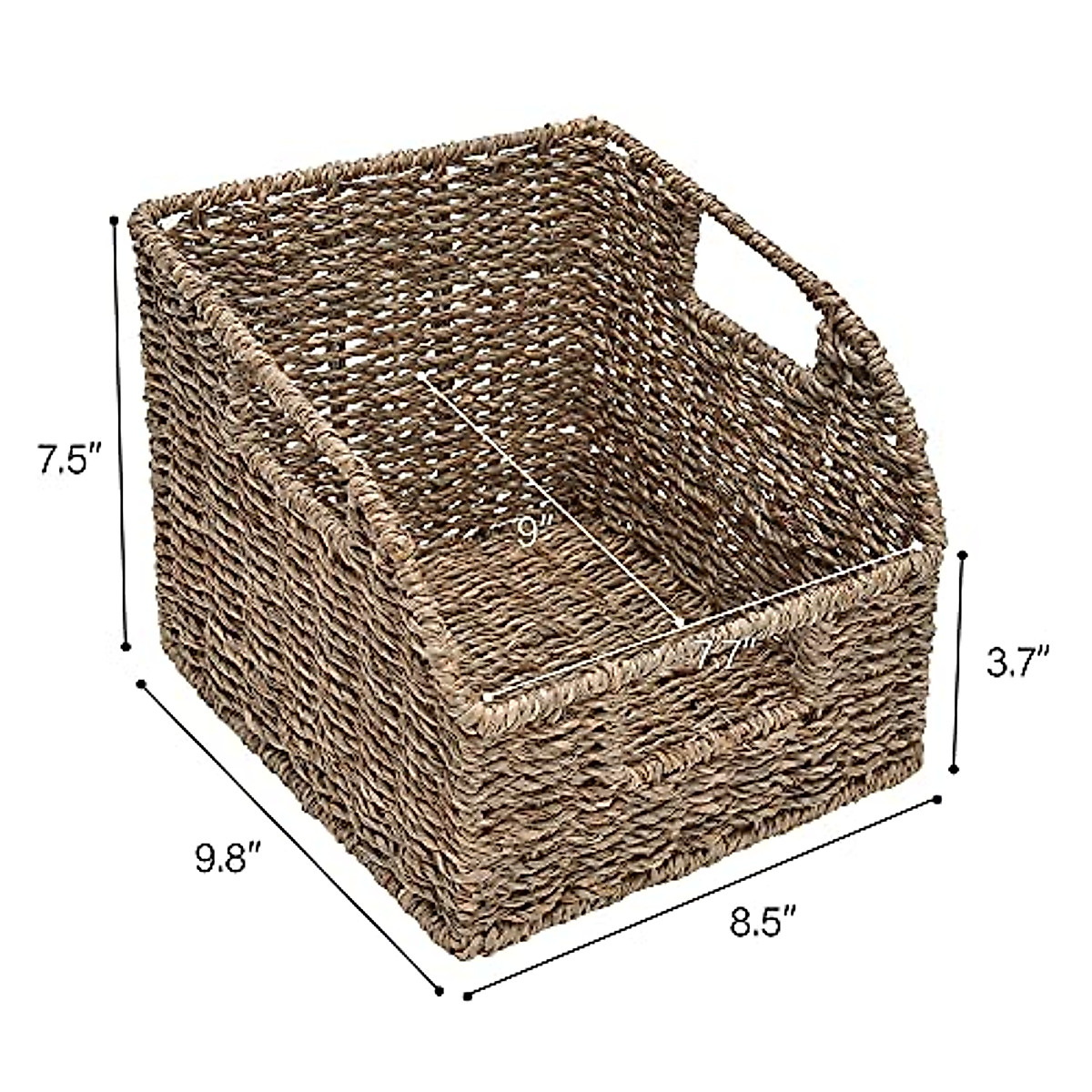 StorageWorks Hand-Woven Seagrass Wicker Baskets Set