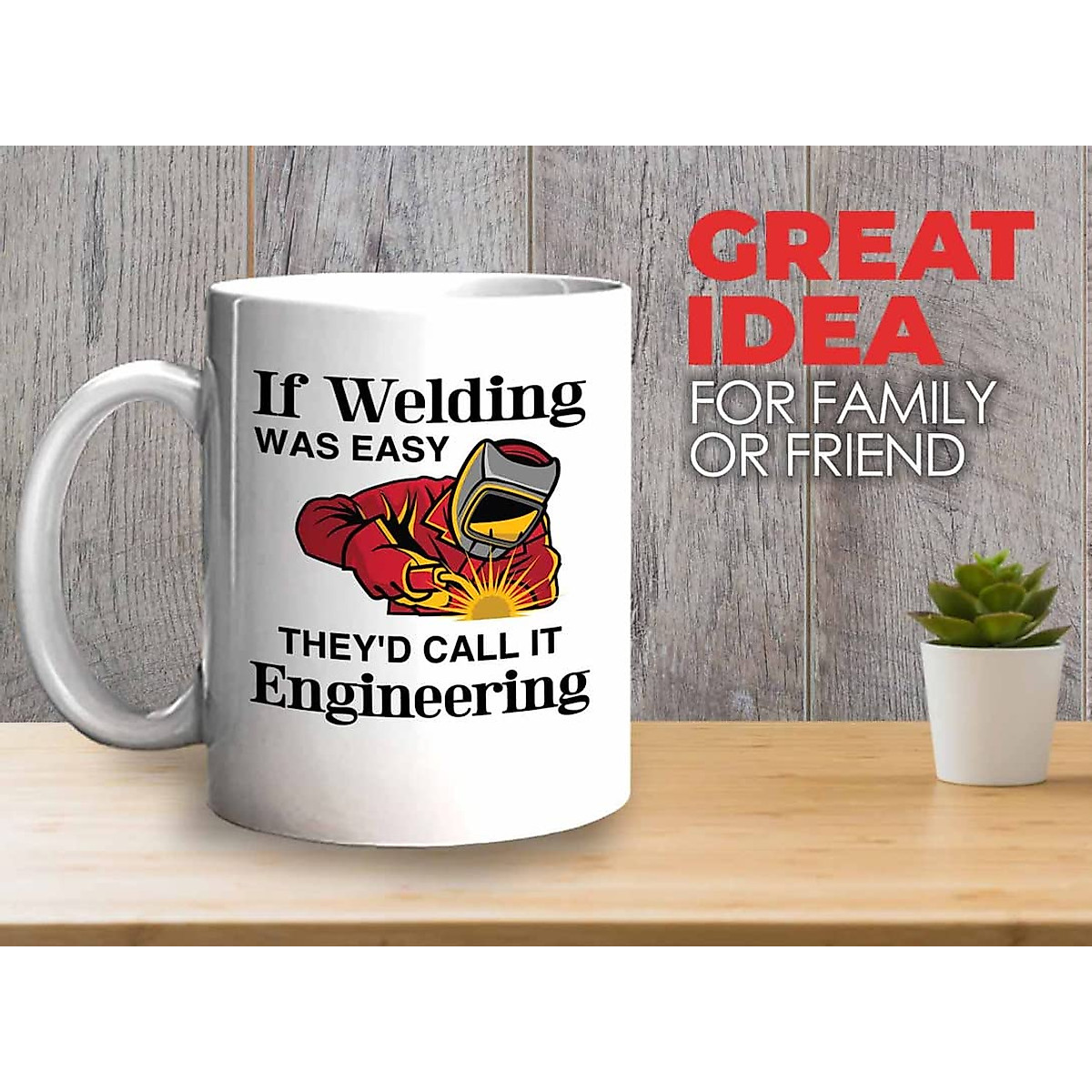 Bubble Hugs Welder Coffee Mug 11oz White - If Welding Was Easy - Welding Metal Worker Mechanic Engineer Gifts for Men Husband Dad