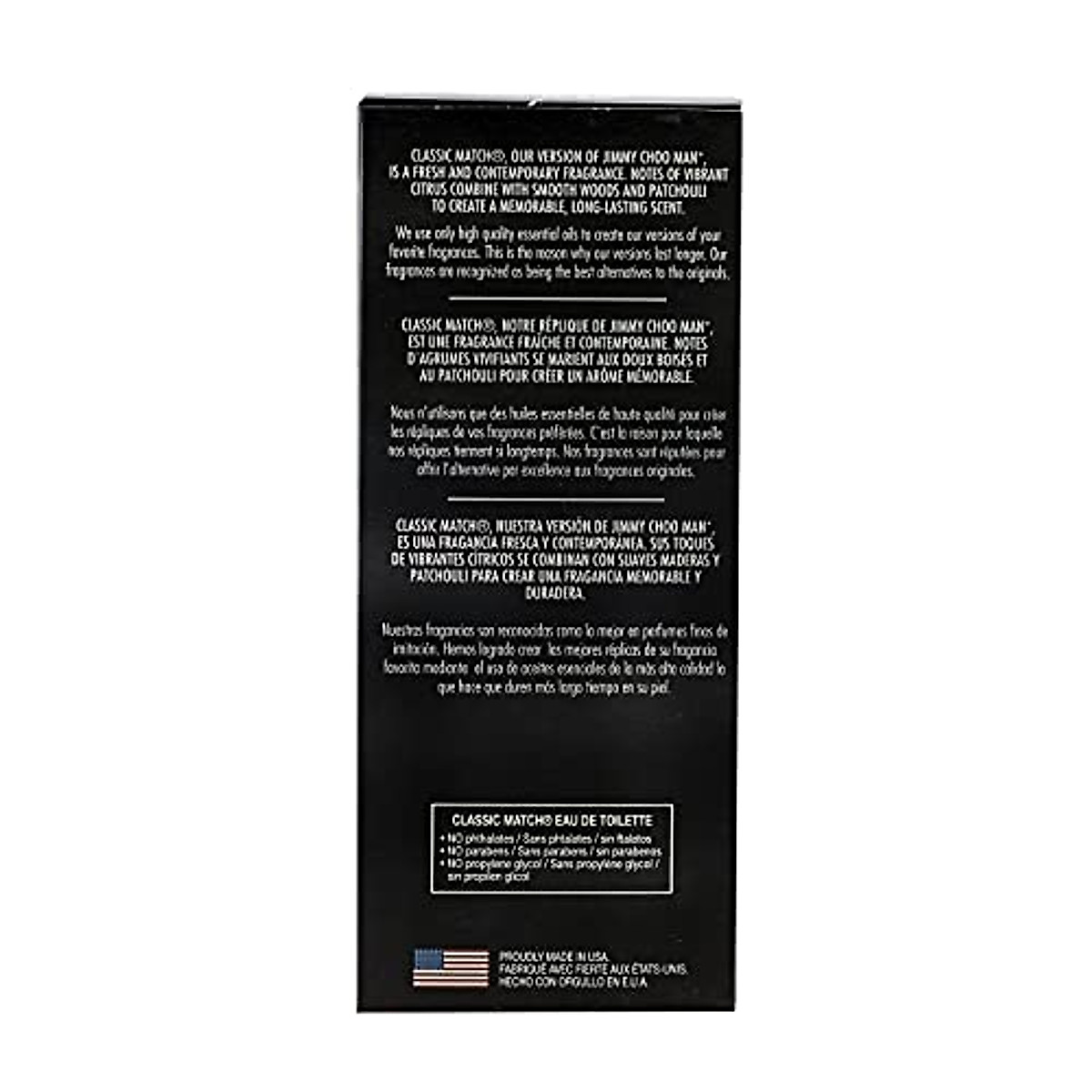 PB ParfumsBelcam Classic Match, Eau de Toilette Spray, Our version of a Designer. 3.4 Fl.Oz.