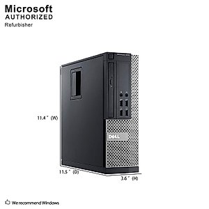 Dell Optiplex 7010 Small Form Factor Business Desktop Computer, Intel Quad Core i5-3470 up to 3.6GHz, 16G DDR3, 500G, DVDRW, WiFi, BT, DP, VGA, Win 10 Pro 64 Supports English/Spanish/French (Renewed)