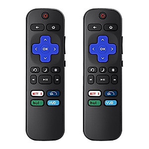New Universal TV Remote Control for Roku TV, for TCL/Hisense/Sharp/Philibs/Onn/Element/Insignia Roku TV (NOT for Roku Stick or Box) (Pack of 2) 1