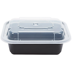 Pactiv NC838B VERSAtainers, Black/Clear, 24oz, 5 x 7 1/4 x 2 (Case of 150)