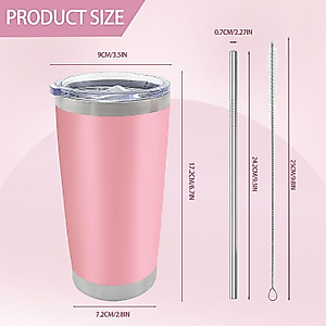 YOUKE OLA 16 Pack Insulated Coffee Tumbler - 20oz Stainless Steel Double Wall Vacuum Travel Tumbler Cup with Lid and Straw for Cold & Hot Drinks (Mixed Colors)