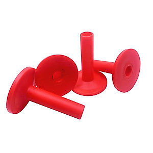 Jiayouy Plastic Long /Medium /Short Flanged Cymbal Sleeves 8mm for Percussion Drum Kit Part 12 Pack (Red)