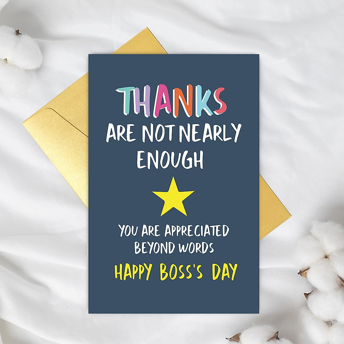 Supoeguk Boss Day Card for Mentor Leader Boss, Boss Thank You Card, Happy Boss's Day Card, Thanks Are Not Nearly Enough