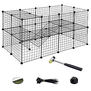 Pet Playpen Small Animals Cage Portable DIY Metal Wire Yard Fence for Rabbits,Guinea Pigs,Bunny,Puppy,Hamsters Crate Kennel 36 Panels