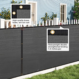 Sunocity Privacy Screen Fence, 3ft x 16ft Heavy Duty 90% Blockage 170 GSM Fencing Mesh Net Cover for Backyard Garden Yard Outdoor Wall 40 Cable Zip Ties Included Grey