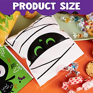 JOYIN 108 Pcs Halloween Drawstring Treat Bags with 9 Character Designs, Mini Halloween Goodie Gift Bags, Trick or Treat Candy Bags for Halloween Party Favor