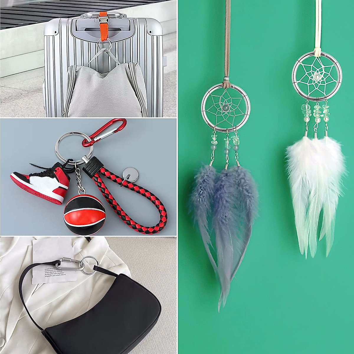 90Pcs 6 Sizes Silver Metal O Rings Multi-Purpose Heavy Duty Round Ring for Hardware Bags Belts Dog Leashes Hanging Basket DIY Craft Supplies, 15mm, 20mm, 25mm, 32mm, 38mm, 50mm