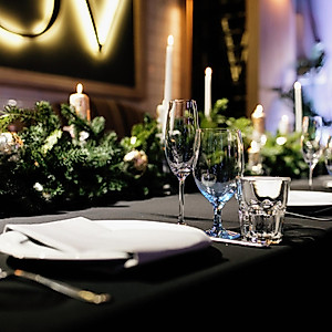 Fixwal Table Covers, 2 Pack, Black Table Covers for 4 Foot Tables, 48 x 24 Inch Fitted Tablecloth, 4FT Table Cover Fitted