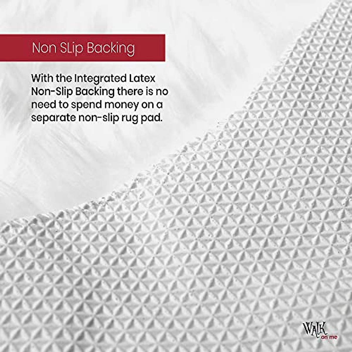 Walk on Me Silky Soft Faux Fur Rug, Fluffy Rug, Sheepskin Area Rug, Shaggy Rug for Living Room, Bedroom, Kid's Room, or Nursery, Home Décor Accent with Non-Slip Backing (White)