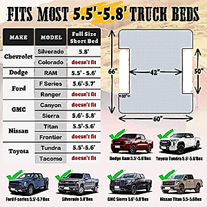 Umbrauto Inflatable Truck Bed Air Mattress for Full Size Short Truck Beds, 5.5-5.8ft, with Pump &amp; Carry Bag. Perfect for Outdoor Adventures.