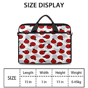 Ladybugs Pattern Laptop Computer Bag Waterproof Shoulder Messenger Bag 13-15 inch Durable Laptop Tote Bag with Shoulder Strap Handle Lightweight Crossbody Briefcase