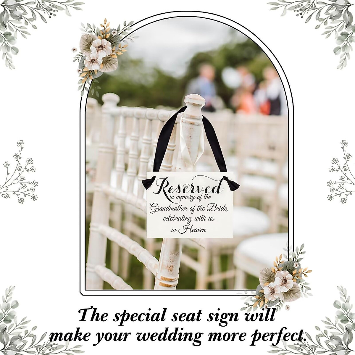 Yumoquee Wedding Memorial Sign in Memory of Grandparents Celebrating from Heaven Ceremony Seat Banner Grandmother of The Bride