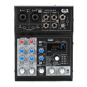 CAD Audio MXU4-FX 4 Channel Mixer with USB Interface and Digital Effects , Black