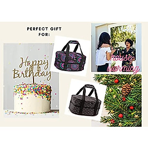 Slow Cooker Bag for Carrying Oval and Round-Shaped Crockpots, Multi Cookers, Rice & Pressure Cookers up to 6 Quarts to Transport Hot Food with Ease and in Style (Herringbone)